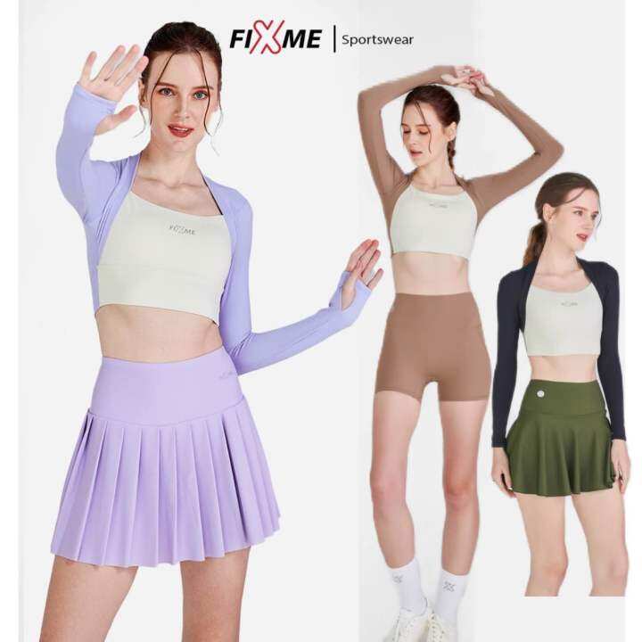 (มีฟองน้ำ) เสื้อเอวลอย รุ่นHippy แขนยาวมือสอดสำหรับกีฬา FIXME | Lazada ...