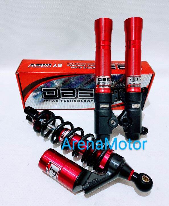 DBS Shock Belakang 330MM + Tabung Shock Depan,Red Black-Bisa Untuk ...