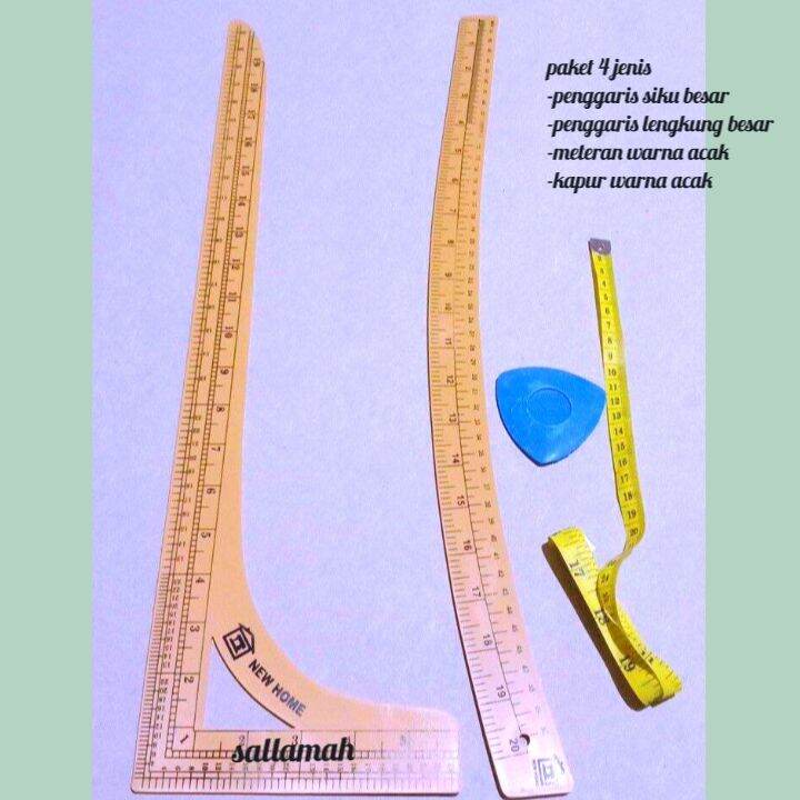 penggaris pola jahit 1 set / penggaris siku besar+penggaris lengkung ...