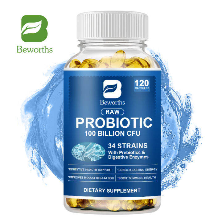 BEWORTHS Probiotic Enzyme Capsules 100 Billion CFU 34 Strains with ...