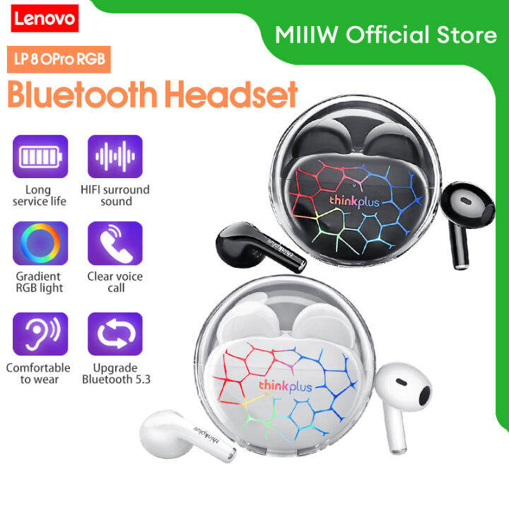 Lenovo thinkplus LP80 Pro RGB Light หูฟังบลูทูธ หูฟังบลูทูธ 5.3 หูฟัง ...