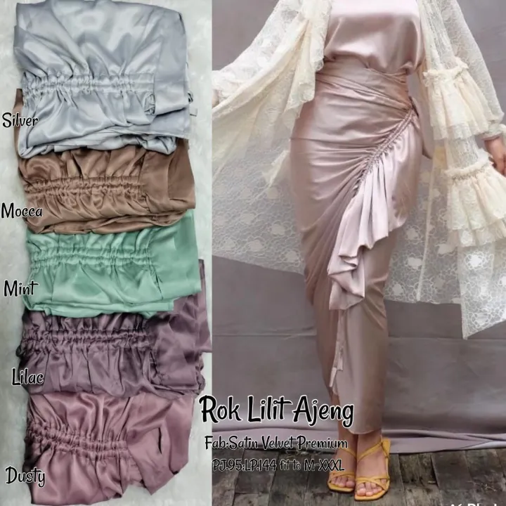 ROK LILIT POLOS BAWAHAN KEBAYA//ROK LILIT AJENG//ROK LILIT BAHAN SATIN ...