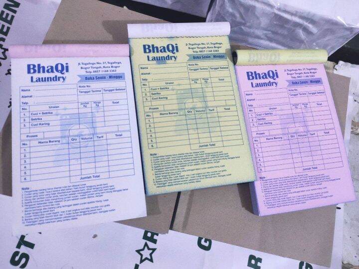 NOTA CUSTOM 3 Rangkap / Nota Laundry / Nota Toko Free Desain | Lazada ...