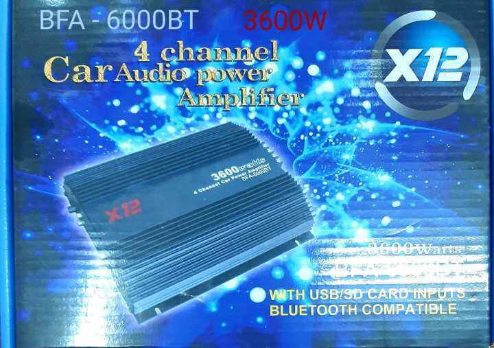 Car Audio Power Amplifier X12. 3600W/4 Channel | Lazada PH