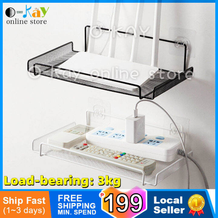 O-KAY WiFi Wall Storage Rack Display Holder Shelf Desk Set-Top Box ...