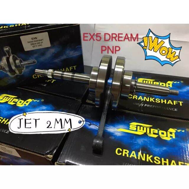 SWIPOH CRANKSHAFT WAVE125 PNP DREAM EX5 JET 2MM FULL SET GRANSAP ...