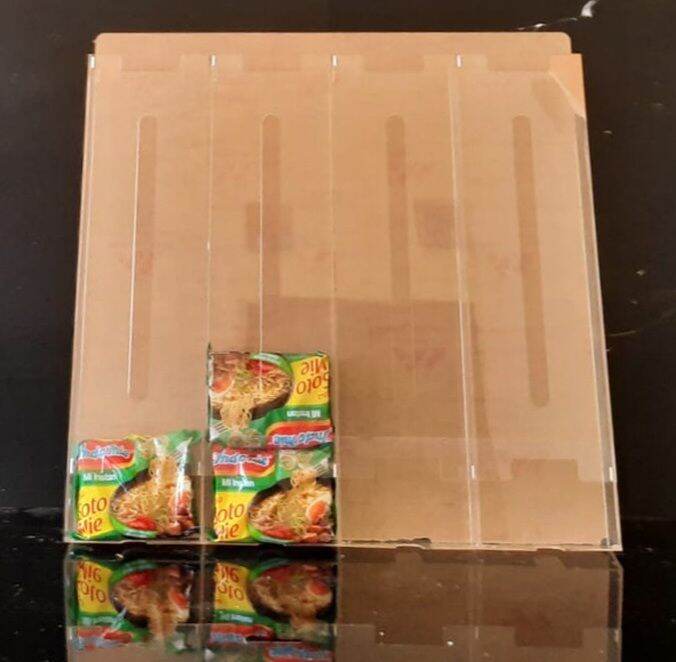 display mie / display indomie / akrilik rak mie / akrilik tempat mie 4 ...