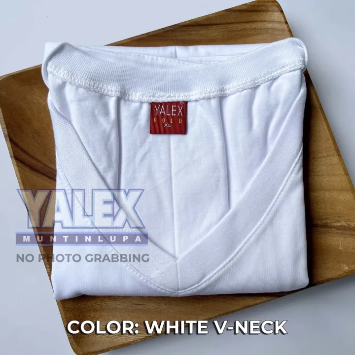 YALEX PLAIN WHITE T SHIRT V NECK | Lazada PH