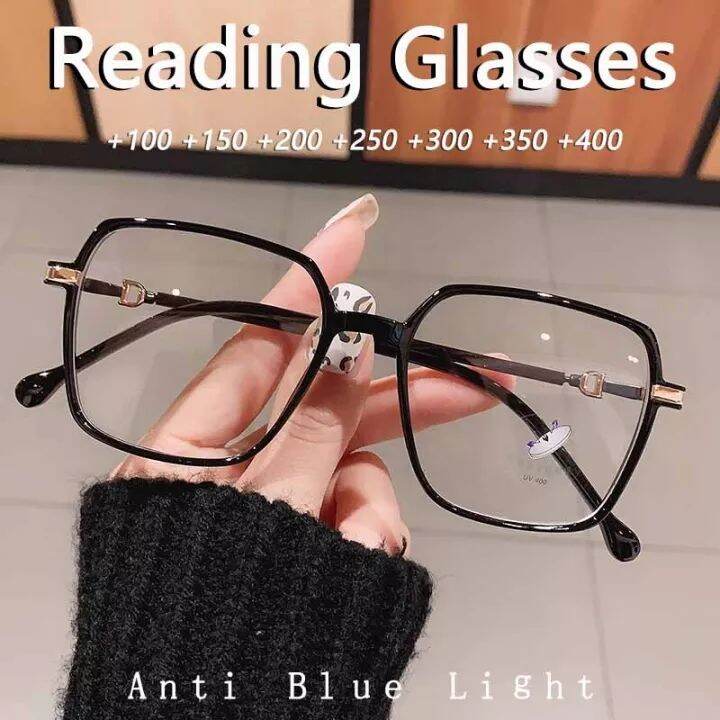 +100 to +400 TR90 Reading Glasses Women Men Transparent Frame Anti-Blue ...