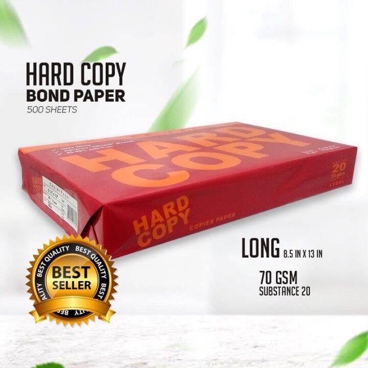 Hard Copy Bond HARDCOPY Paper Office supply (1Ream) (500sheets) | Lazada PH
