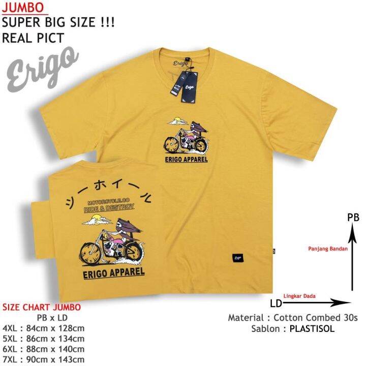 kaos distro pria erigo ukuran super jumbo terbaru / baju erigo big size ...