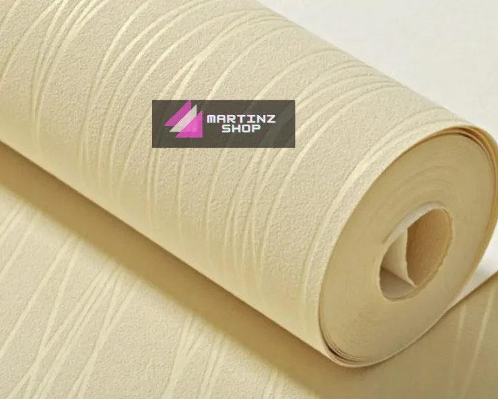 wallpaper sticker dinding motif tekstur garis ds krem 10m x 45cm ...