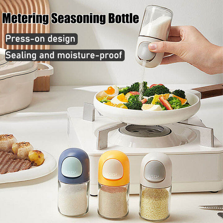 Metering Salt Shaker Push Type Salt Dispenser Salt Tank Sugar Bottle ...