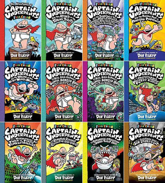 In Stock🚛 The Captain Underpants Full Color 1-12 Book Set หนังสือ ...
