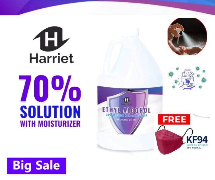 BIG SALE !! HARRIET ETHYL ALCOHOL WITH MOISTURIZER 1 GALLON ...