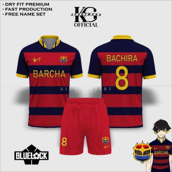 Jersey Futsal & Football Motif Anime Barcha Blue Lock Full Printing ...