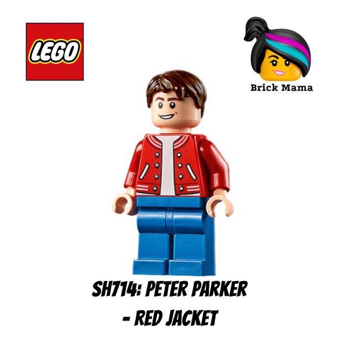 Brick Mama | LEGO SH714: Peter Parker - Red Jacket / Lego Minifigure ...