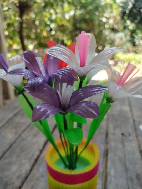 pot bunga dan bunganya dari sedotan/ prakarya dari sedotan bunga ada ...