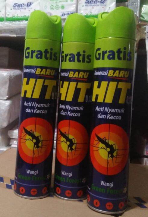 HIT semprot anti nyamuk dan kecoa 600ml obat semprot 600ml HIJAU ...