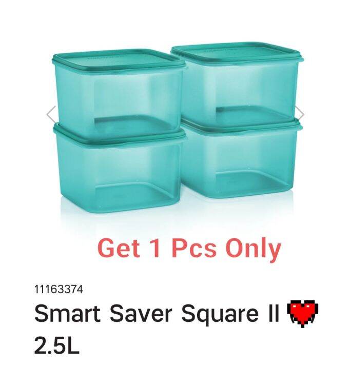 Tupperware Smart Saver Square 2.5L(1 Pcs) | Lazada