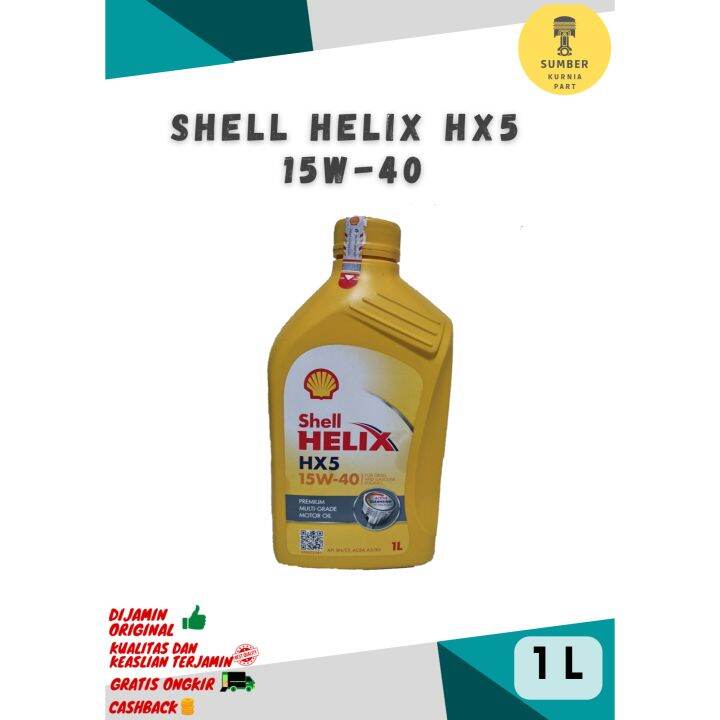 Shell Helix HX5 15W-40 1 liter 1L scan barcode original Asli 100% ...