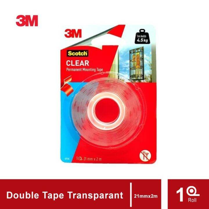 3M Scotch Double Tape Bening VHB Mounting Transparant 4010C 21 mm x 2 m | Lazada Indonesia