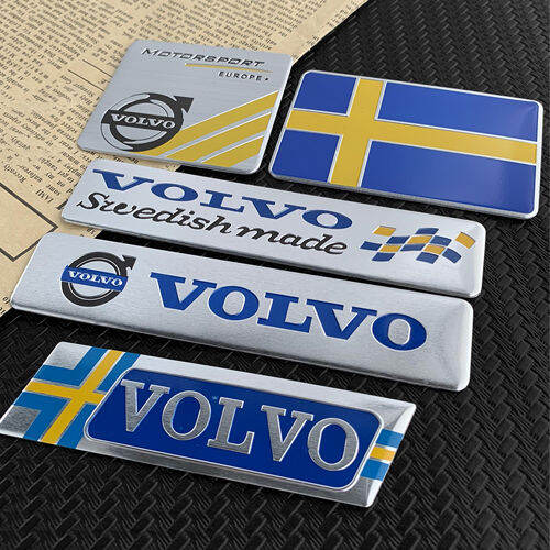 Aluminum Volvo Logo Car Sticker Sweden Flag Car Styling Emblem Decal ...