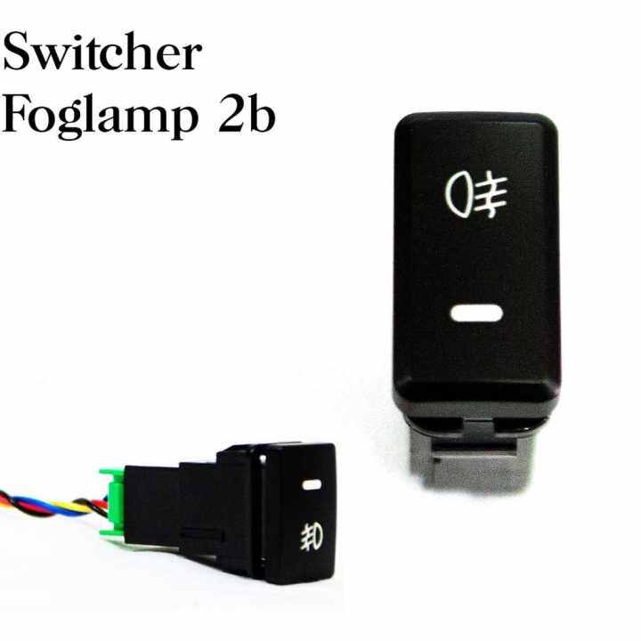SWITCH SAKLAR FOGLAMP 2B/ SAKLAR LAMPU MOBIL PUSH ON + SOKET DAN KABEL ...