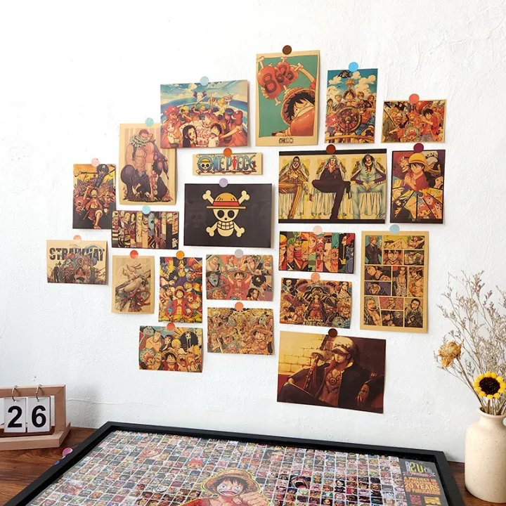 【Free Gifts】21PCS One Piece Poster Set Anime Sticker Manga Sticker ...