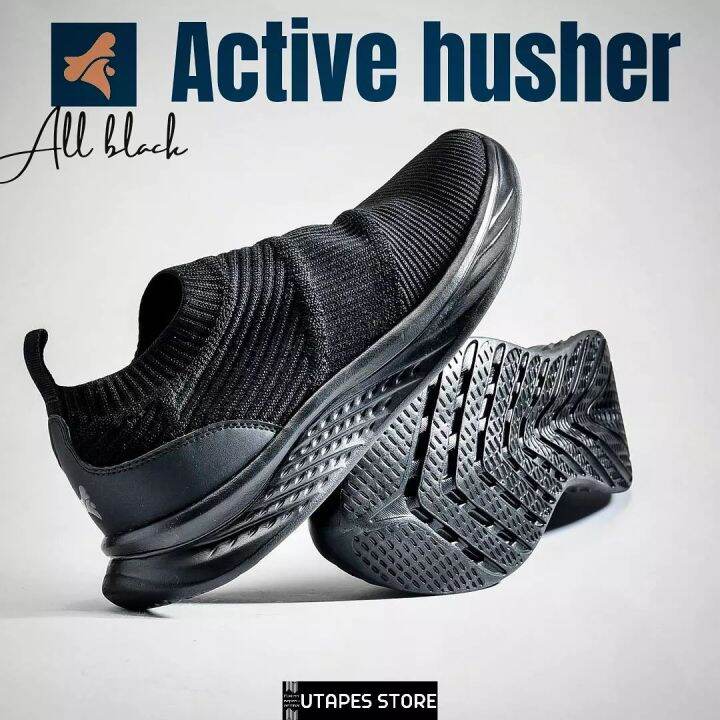 Brodo Active Husher Full Black Sneakers Sport Sepatu Olahraga Sepatu ...