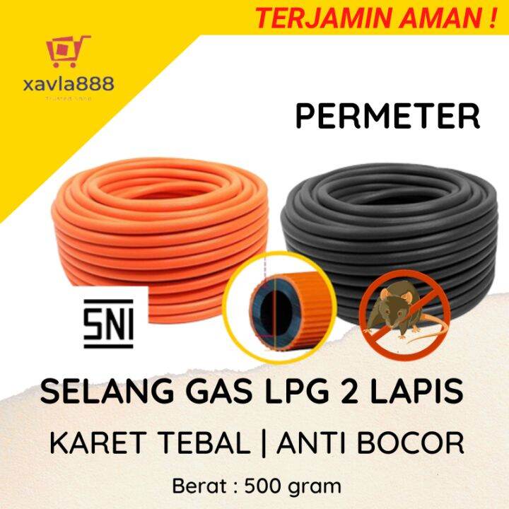 Selang Gas 25 Meter 2 Lapis Anti Gigitan Tikus Label SNI - Orange ...