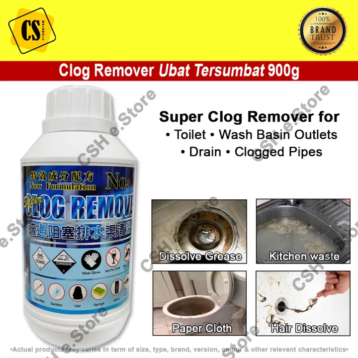 Clog Remover Ubat Sumbat 1.8kg untuk Tersumbat Sinki Basin Bilik Air ...