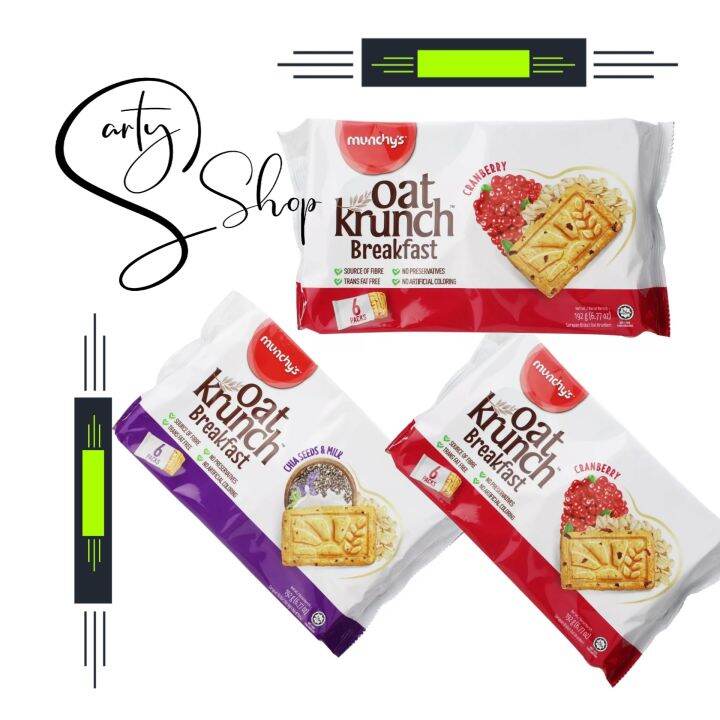 Munchy's Oat Krunch Breakfast Cranberry / Dark Choc & Blueberry / Chia ...
