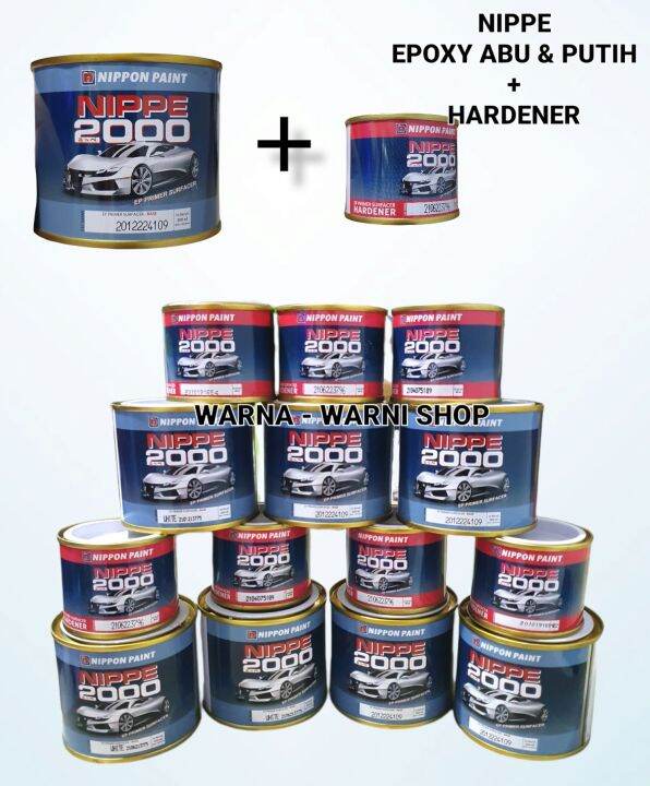 CAT DUCO NIPPON PAINT EPOXY PRIMER SURFACER ABU-ABU & PUTIH + HARDENER ...