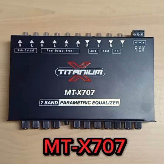 ปรีแอมป์ 7แบน แยกซับ เบสแน่น กลางชัด ปรับติดมือ เครื่องเสียงรถ ปรีรถยนต์ MT-X707-TITANIUM-Xวอล ...