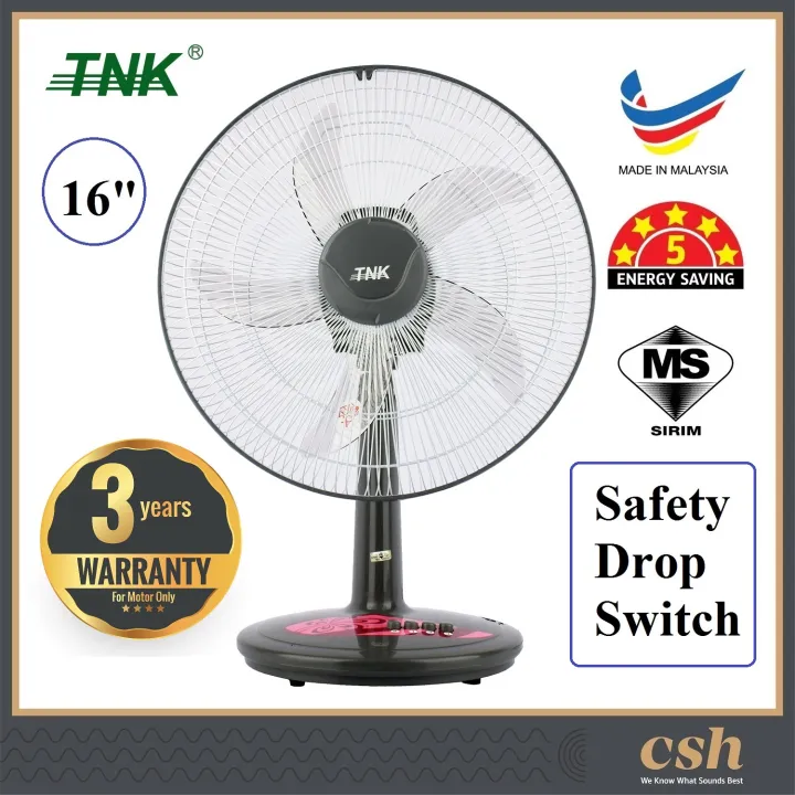 TNK 16" TFT1658 / TF185 18" Table Fan Kipas Meja Safety Drop Switch | Lazada