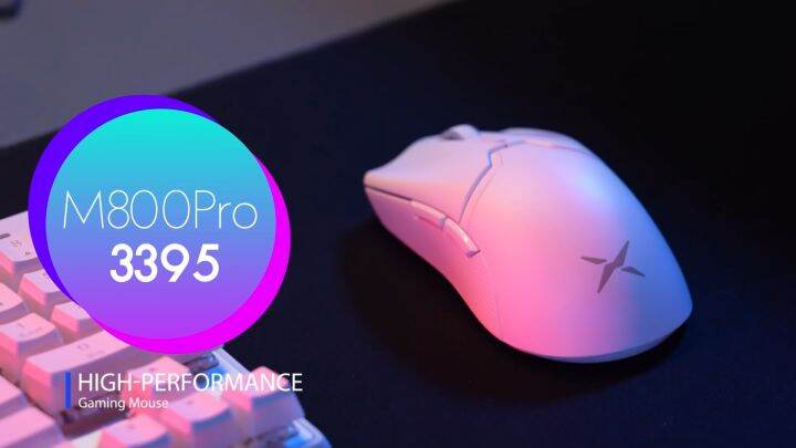 Delux M800 PRO เมาส์สำหรับเล่นเกมส์ไร้สาย PAW3395 72G น้ำหนักเบามีสายเม้าส์เล่นเกมโปรแกรมได้ ...