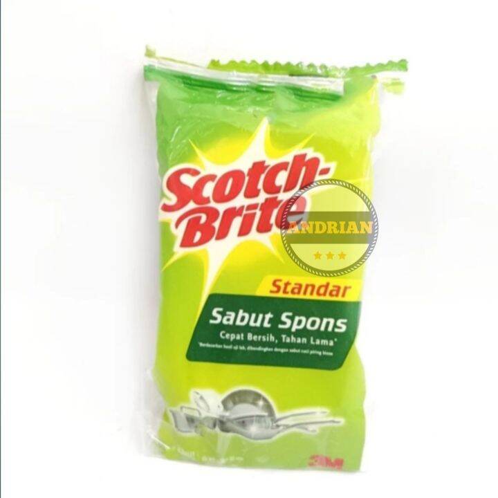 3M Scotch Brite Sabut Spons Basic / Spons Cuci Piring / Sponge Basic ...