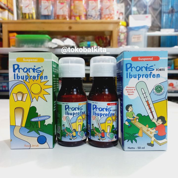 [HIJAU DAN BIRU] PRORIS SIRUP / IBUPROFEN SYRUP 50ML / DEMAM NYERI ...