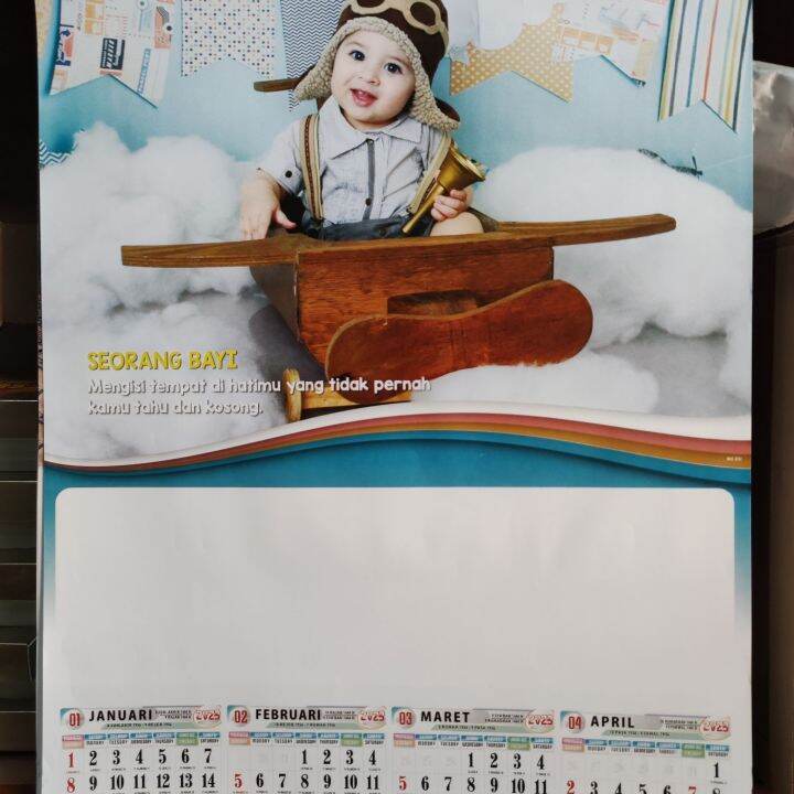 kalender 3 lembar gambar bayi tahun 2023 ukuran standar harga per pcs ...