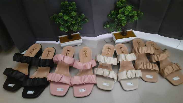 sendal kriputt Korea hak 3cm bhn halus | Lazada Indonesia