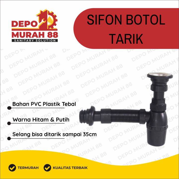 Sifon Botol Tarik Flexible / Sifon Wastafel PVC Tebal | Lazada Indonesia