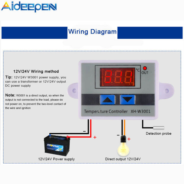 Aideepen XH-W3001มัลติฟังก์ชั่ควบคุมอุณหภูมิดิจิตอล AC110/220โวลต์สวิทช์ควบคุมเทอร์โม | Lazada.co.th