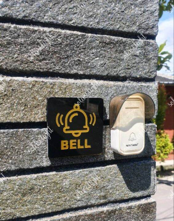 Sign Akrilik Pintu Tempel BELL - Tanda Bell Logo Lonceng Rumah ...