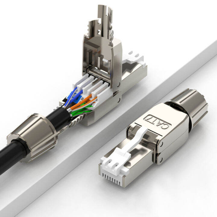 HOOLNK Toolless RJ45 Connector, CAT8/7/6A Tool free Reusable ...