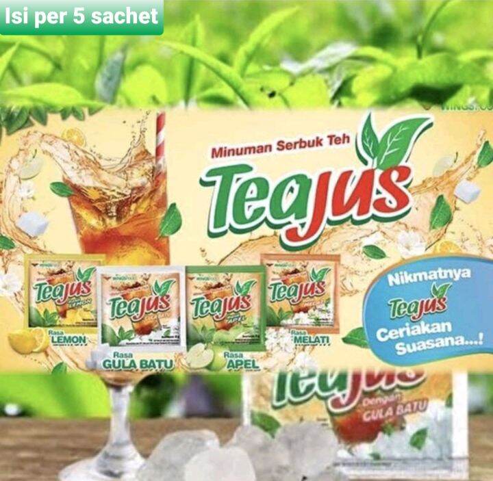 5 Sachet Teajus Minuman Serbuk Teh Instan Praktis Ekonomis Tinggal ...