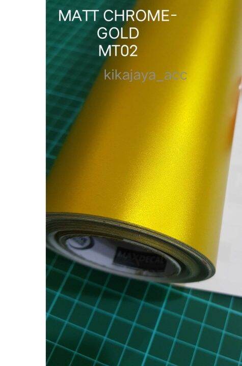 SKOTLET KUNING EMAS DOFF METALIK ukuran 1m x 50cm STIKER SKOTLET MOTOR ...