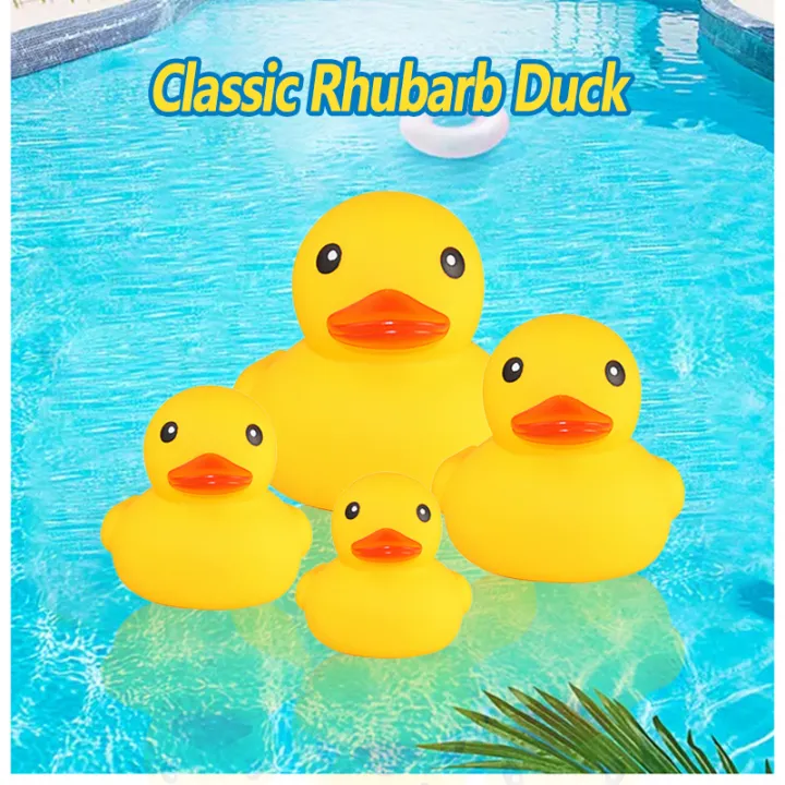 Silicone Yellow Duck Bath Toys Children's Educational Pinch Squeeze ...