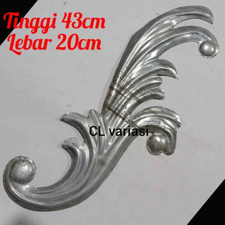 daun alferom mahkota plat besi 2muka 43cm x 20cm ornamen aksesoris ...