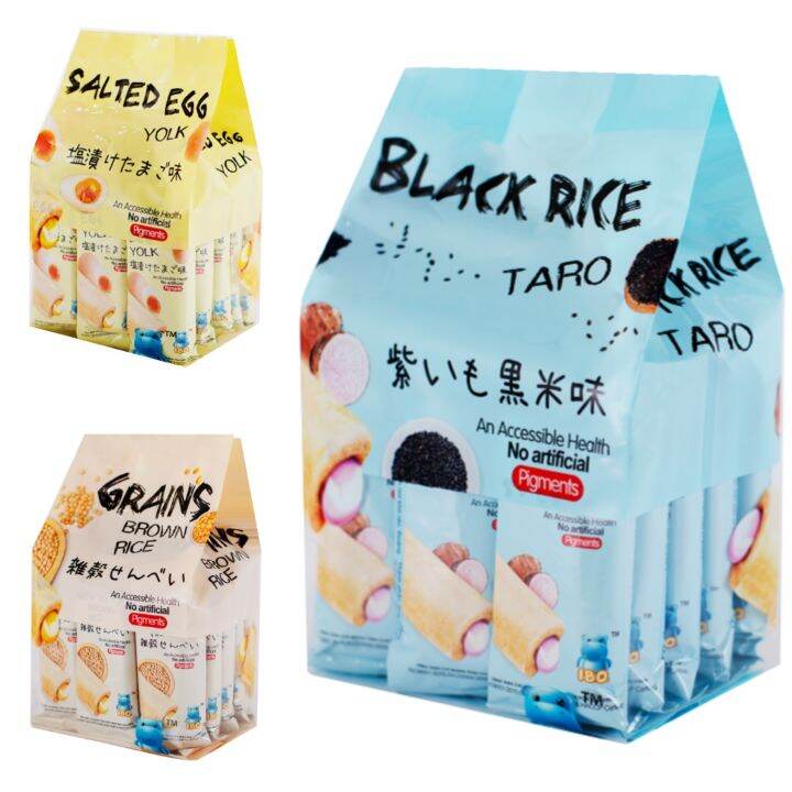 IBO Rice Crackers Black Rice Taro - Salted Egg Yolk - Grains Rice ...